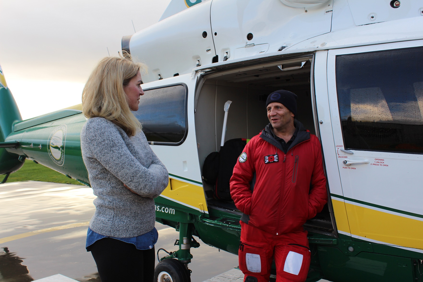 Woman involved in motorcycle collision reunites with air ambulance ...